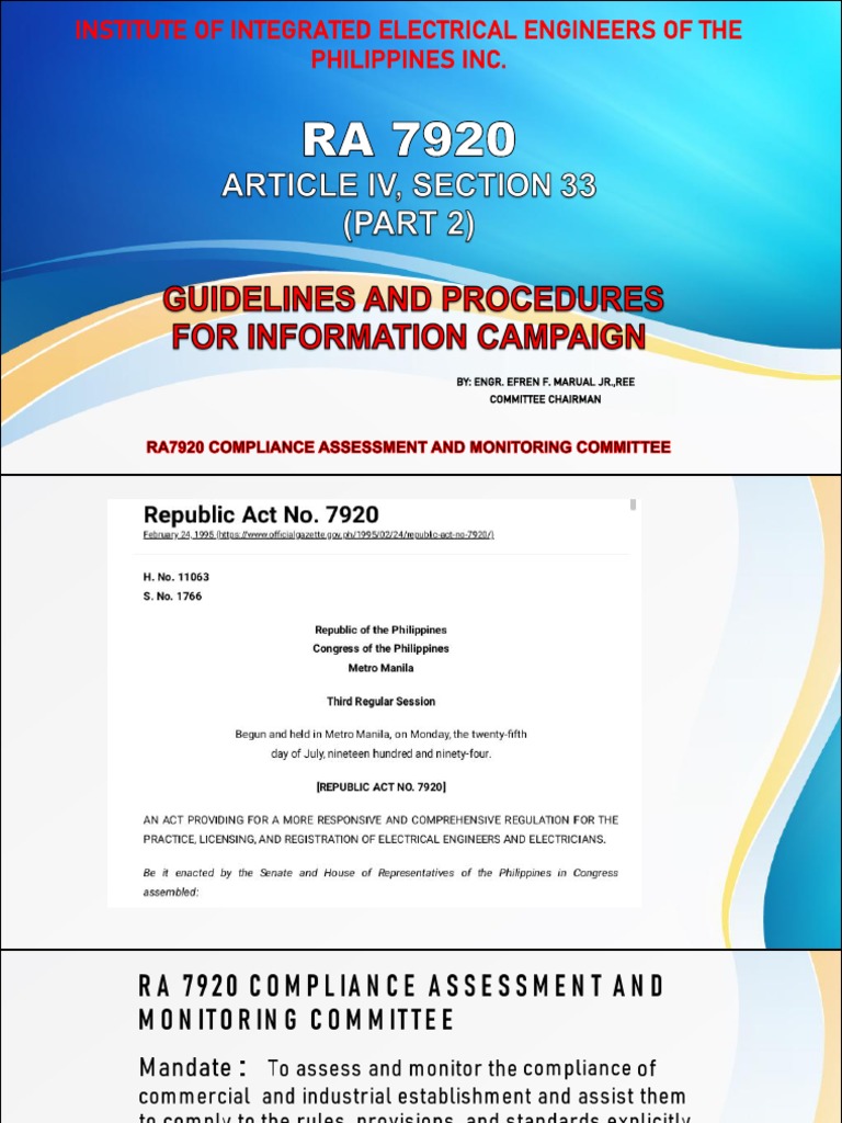 RA7920 Presentation Part 2 Guidelines and Procedures | PDF | Article ...