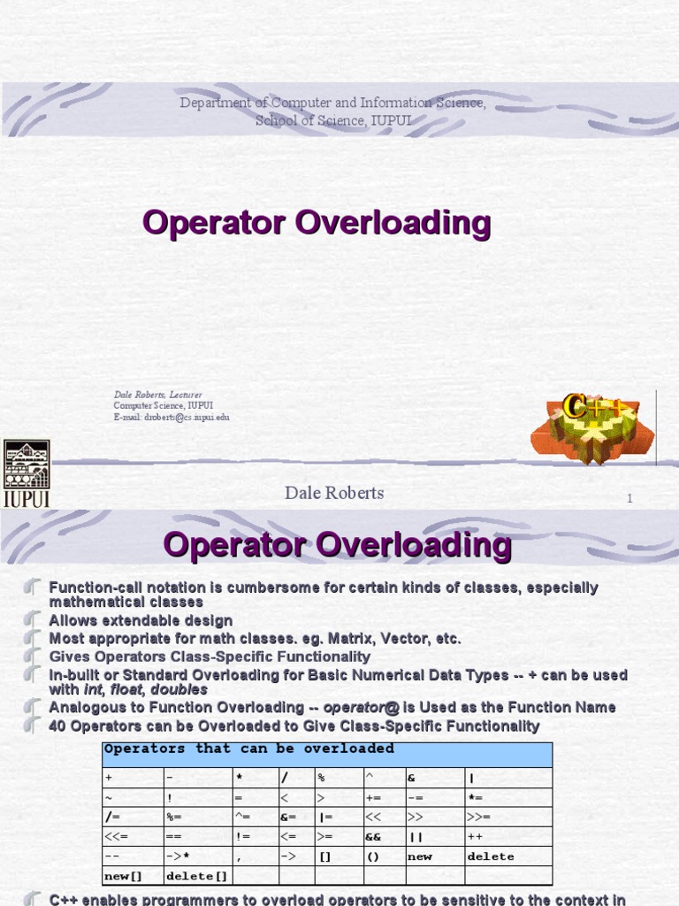 T 08 Operator Overloading | PDF | Computing | Computer Programming