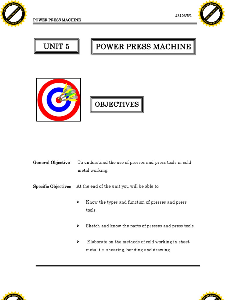 Understanding Power Press Machines | PDF | Deformation (Engineering ...