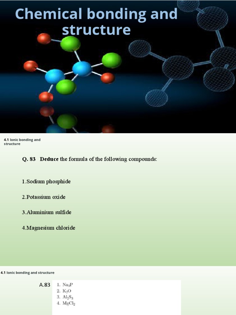 Unit 4 Chemical Bonding and Structure | PDF | Chemical Bond | Covalent Bond