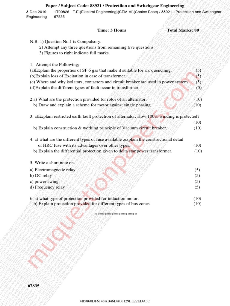 Te-Electrical Sem6 Pse-Cbcgs Dec19 | PDF | Power (Physics) | Electricity