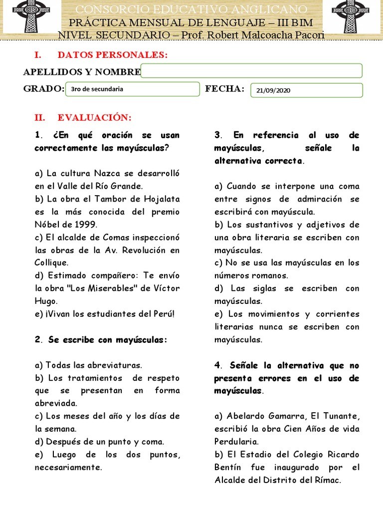 Uso Correcto de Mayúsculas y Adjetivos | PDF | Idiomas