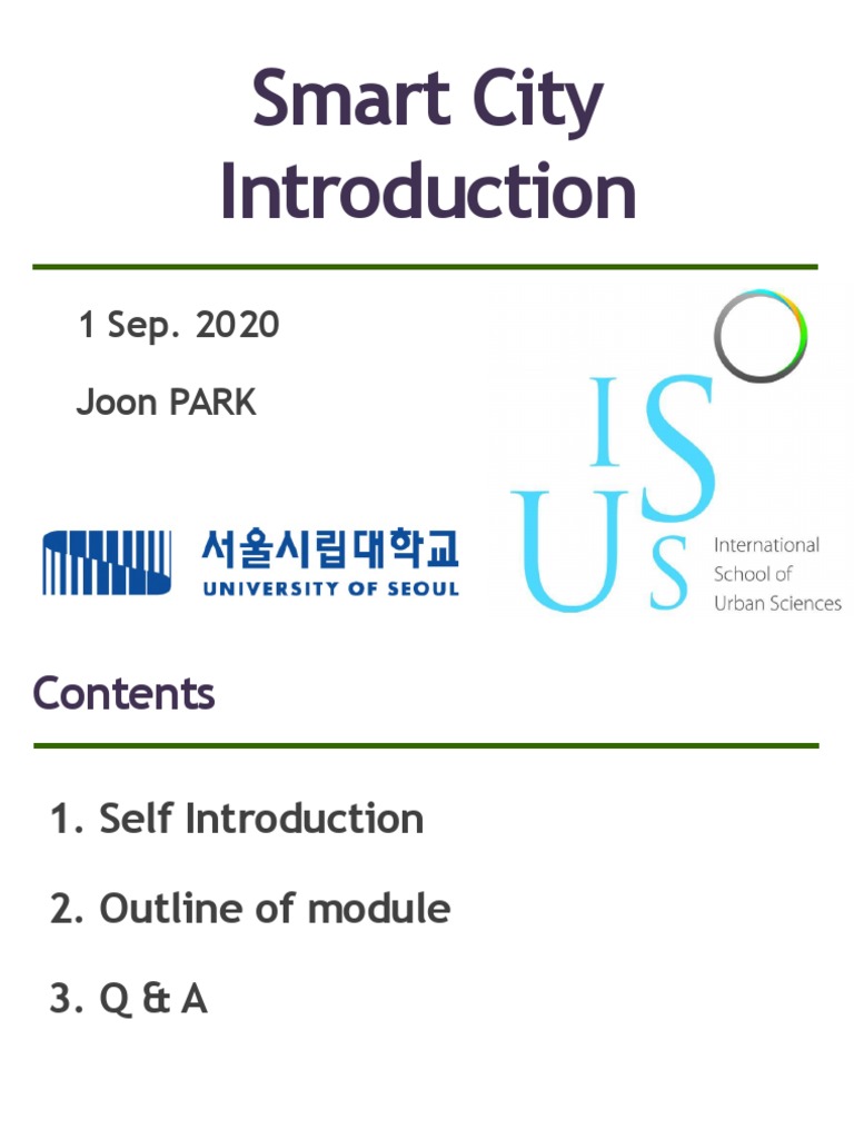 Intro For Smart City 2020 2 | PDF | Educational Technology | Sustainability