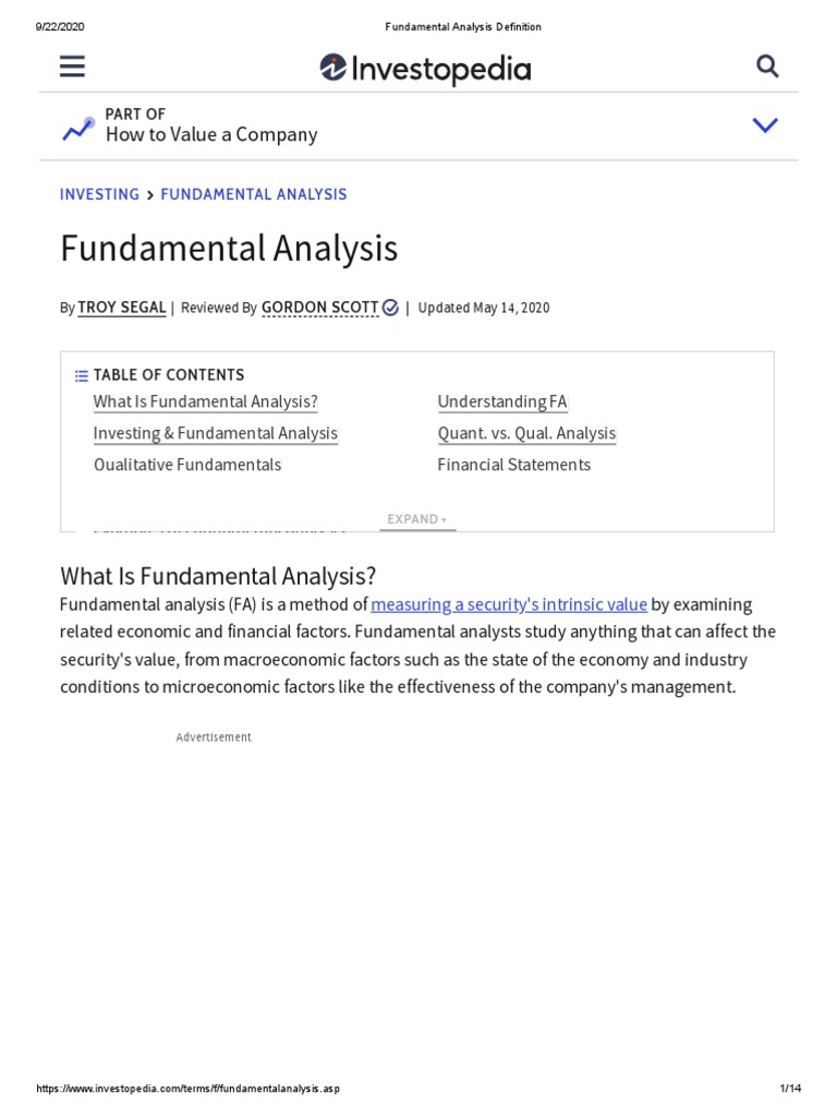 Fundamental Analysis Definition | Download Free PDF | Technical ...