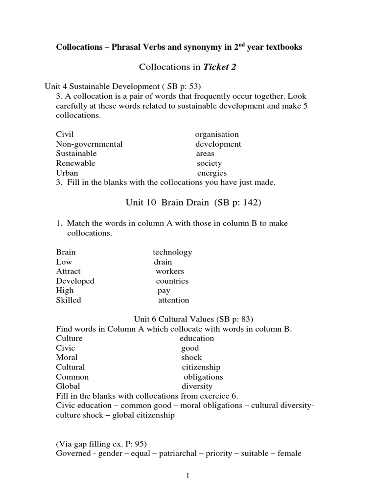 Collocations and Synonyms in Textbooks | PDF | Adjective | Literacy