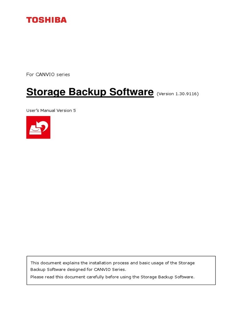 StorageBackupSoftwareManual ALL PDF | PDF | Installation (Computer ...