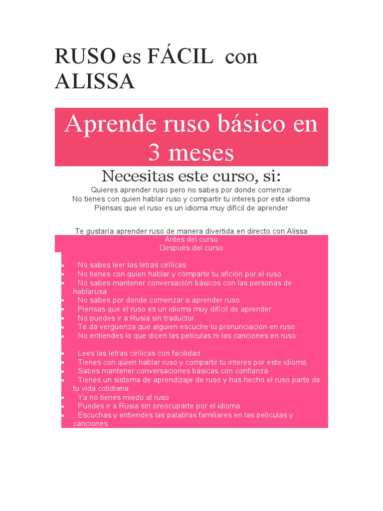 Ruso Es Facil Con Alissa | PDF | Idioma ruso | Lingüística