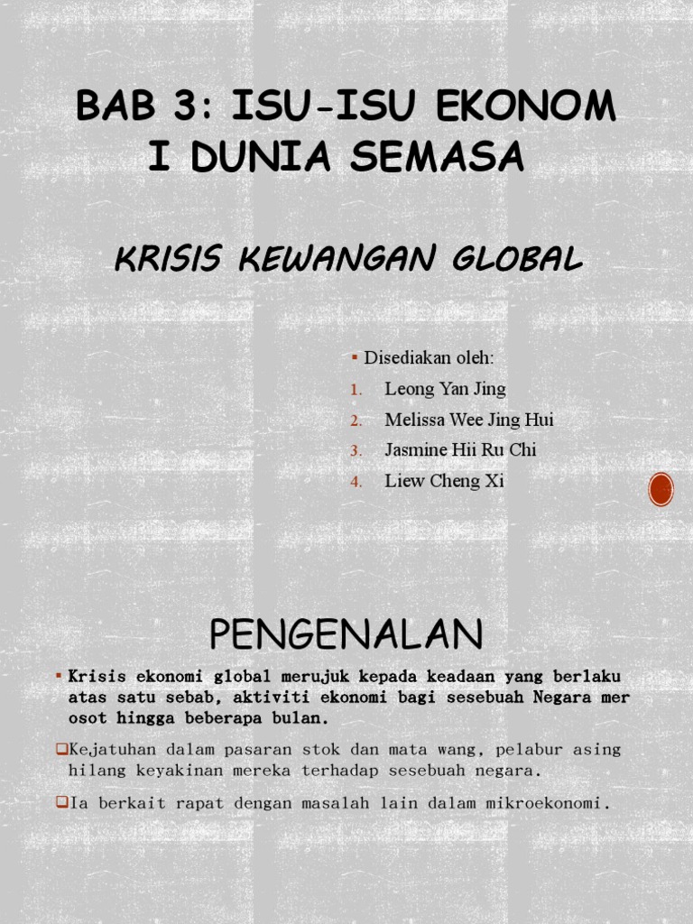 Bab 3 Krisis Kewangan Global | PDF
