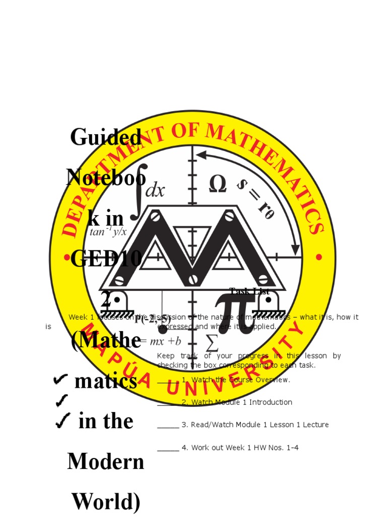 Guided Noteboo Kin GED10 2 (Mathe Matics in The Modern World) | PDF | Elementary Mathematics ...