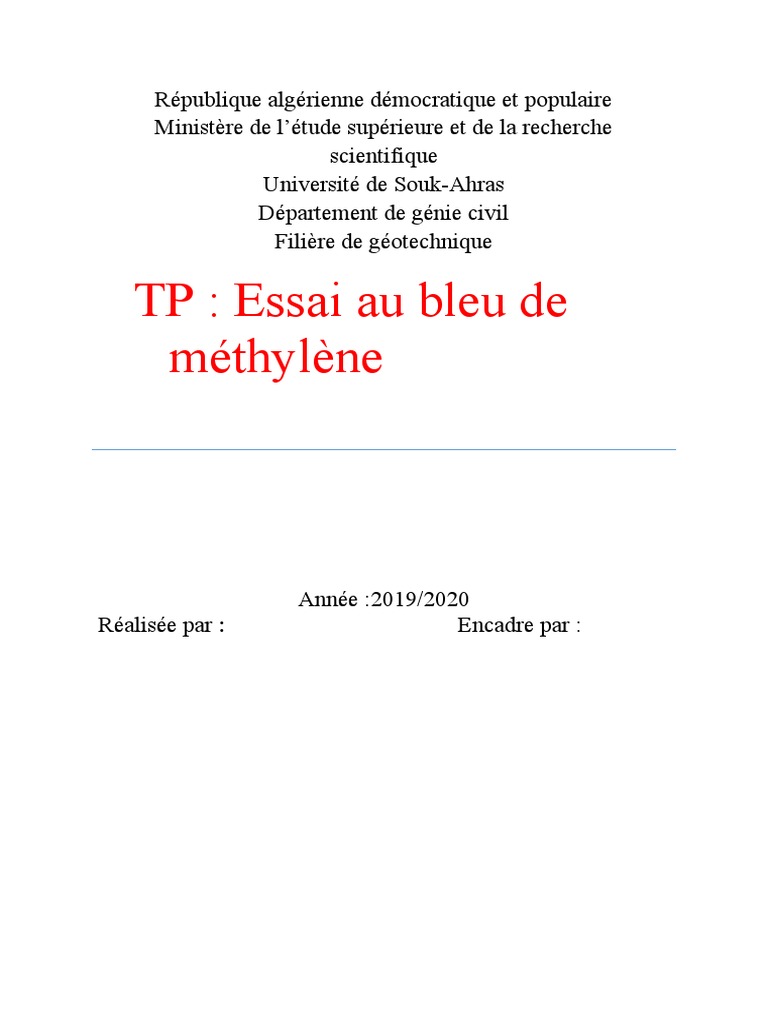 Essai au bleu de méthylène en géotechnique | PDF | Argile | Adsorption