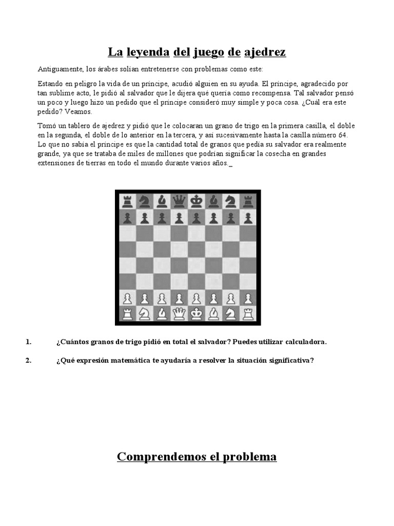 La Leyenda Del Juego de Ajedrez | Descargar gratis PDF | Ajedrez ...