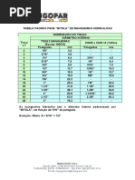 Tabela Padrao para Bitola de Mangueiras Hidraulicas | PDF