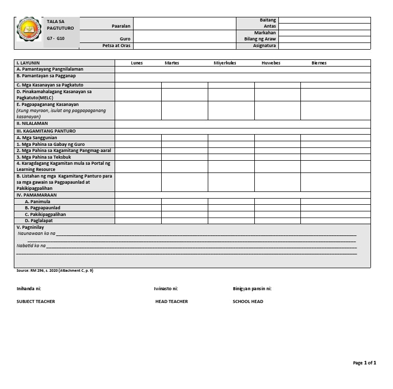 JHS - Pivot 4A Lesson Exemplar - Filipino Medium | PDF