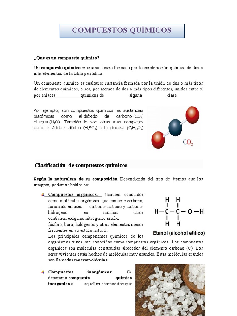 Compuesto Quimico | PDF | Sal (química) | Compuestos químicos