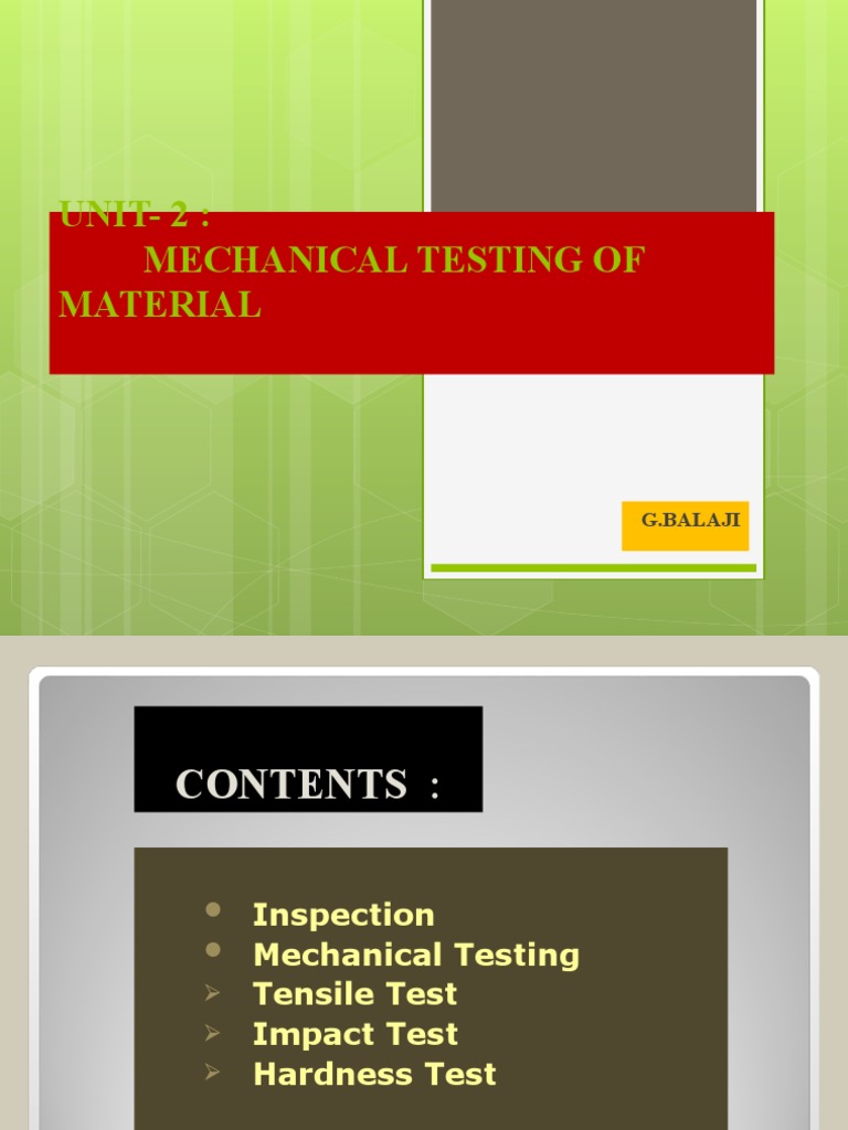 (Useful) Unit 2 Mechanical Test of Material | PDF | Creep (Deformation ...