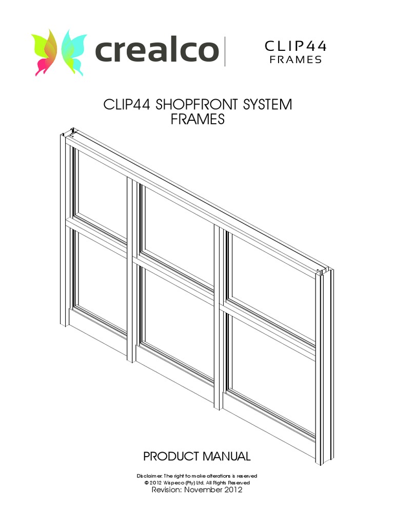 Shopfront Clip44 Frames Manual | PDF | Screw | Manufactured Goods