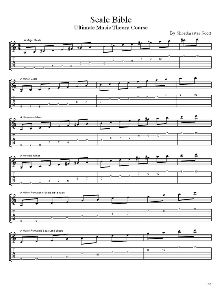 Scale Bible: Ultimate Music Theory Course | PDF | Mode (Music) | Minor ...