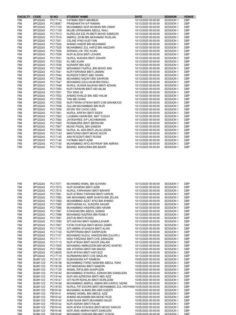 Exam Schedule Phase 2 PDF | PDF