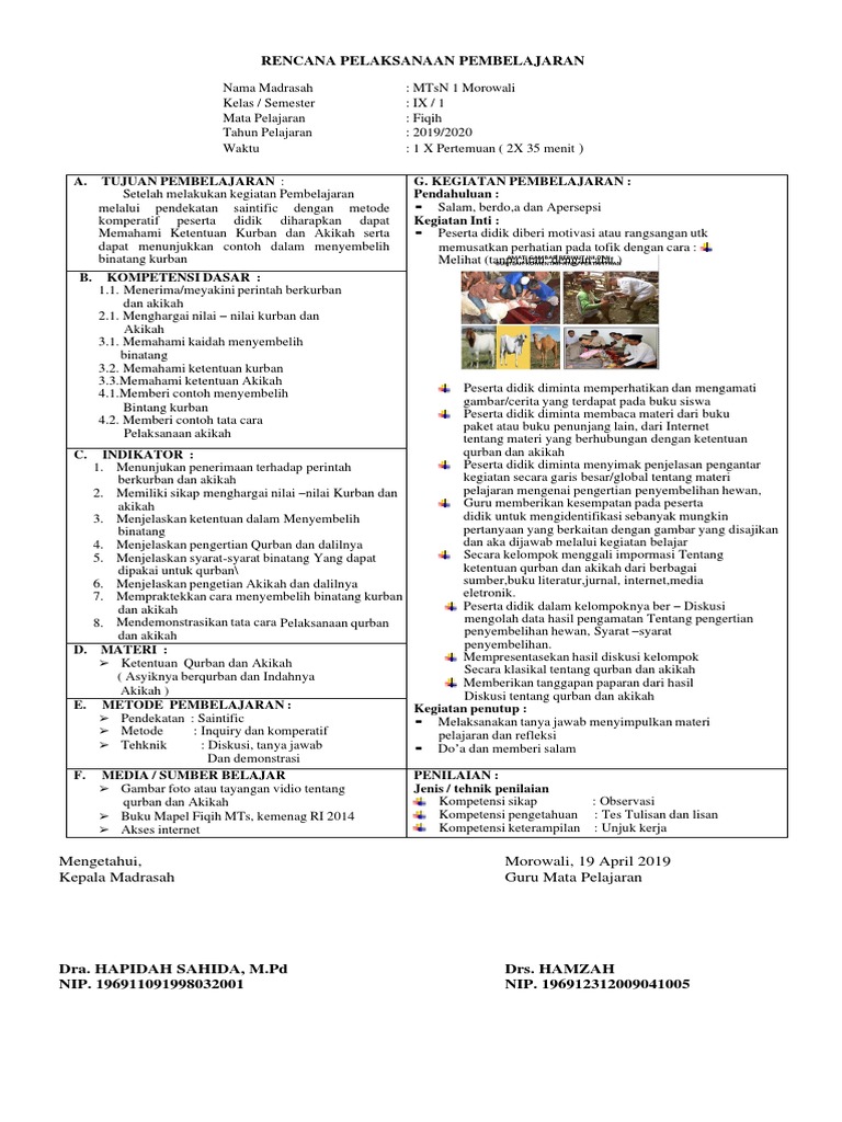 Contoh RPP Fiqih | PDF | Sains & Matematika