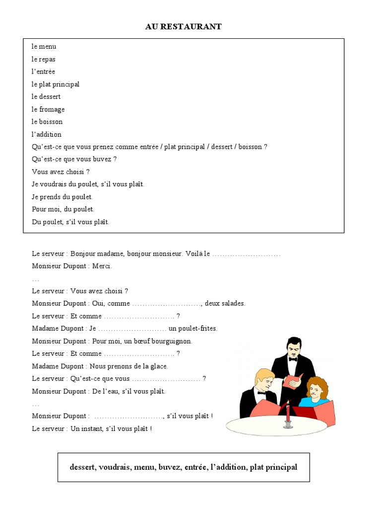 Dialogue au Restaurant | PDF