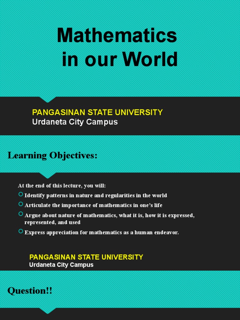 Mathematics in Our World | PDF | Pattern | Ratio