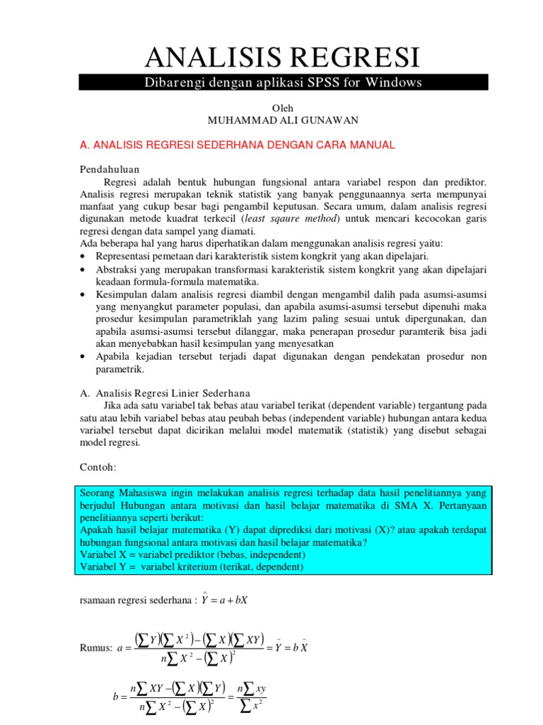 Analisis Regresi Sederhana | PDF