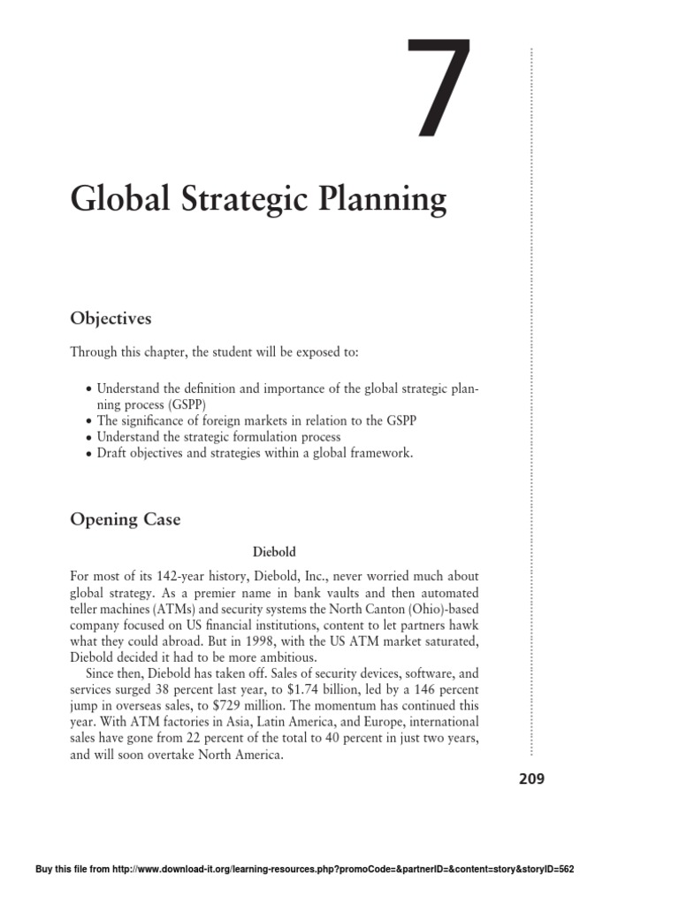 Global Strategic Planning: Objectives | Download Free PDF | Automated ...