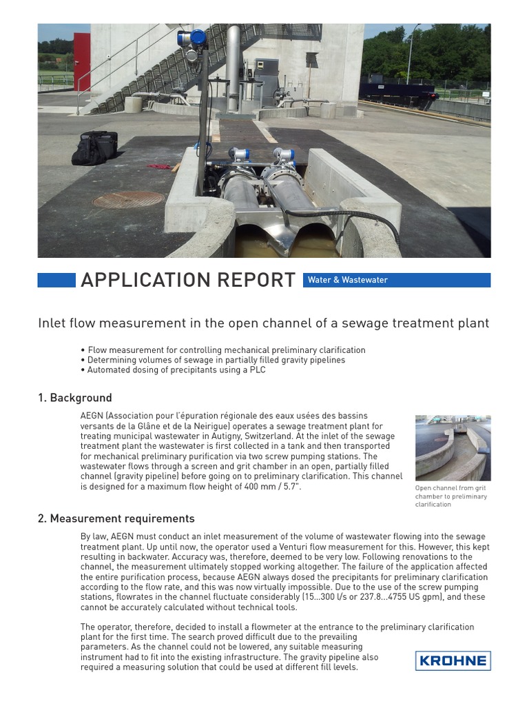 Application Report 430 Inlet Flow Measurement in The Open Channel of A ...