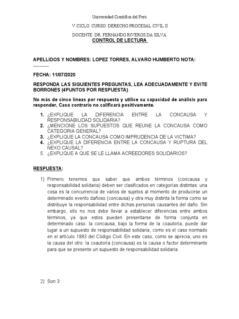 Concausa y Responsabilidad Solidaria en Derecho | PDF | Pagos | Science