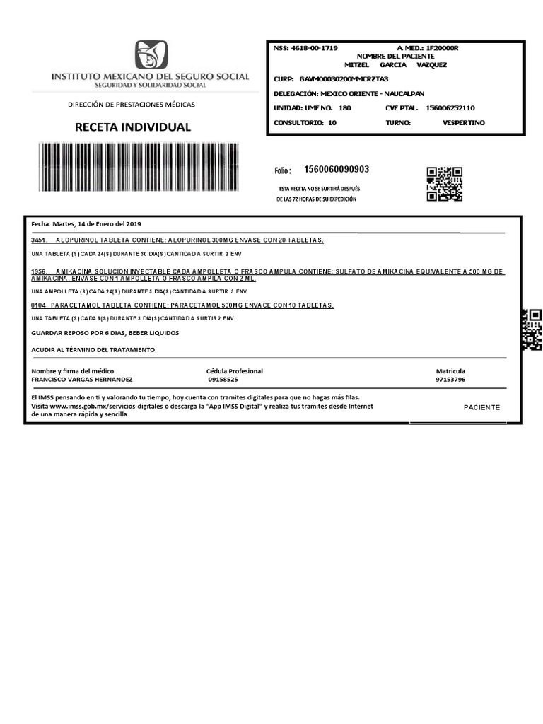 Receta IMSS | PDF