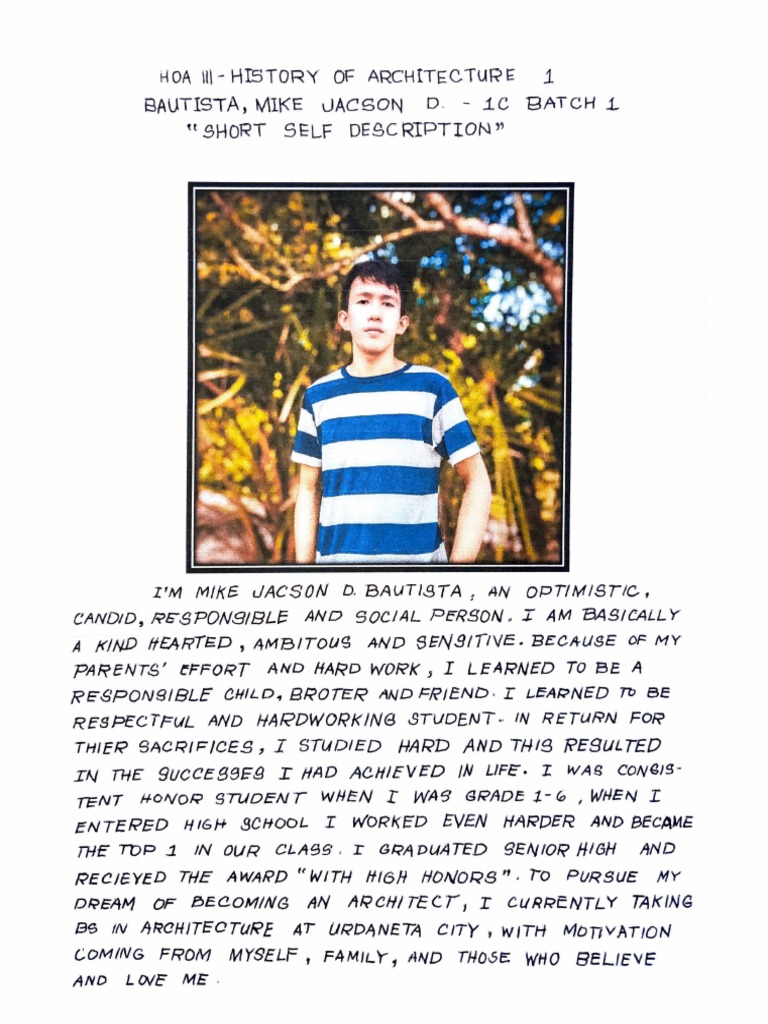 Short Self Description 1 PDF | PDF | Philosophy | Religion & Spirituality