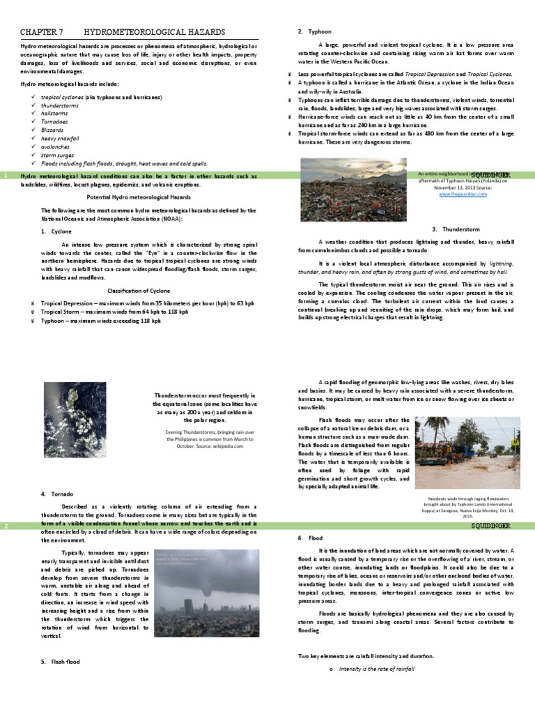 Chapter 7 Hydrometeorological Hazards | PDF | Tropical Cyclones | Thunderstorm