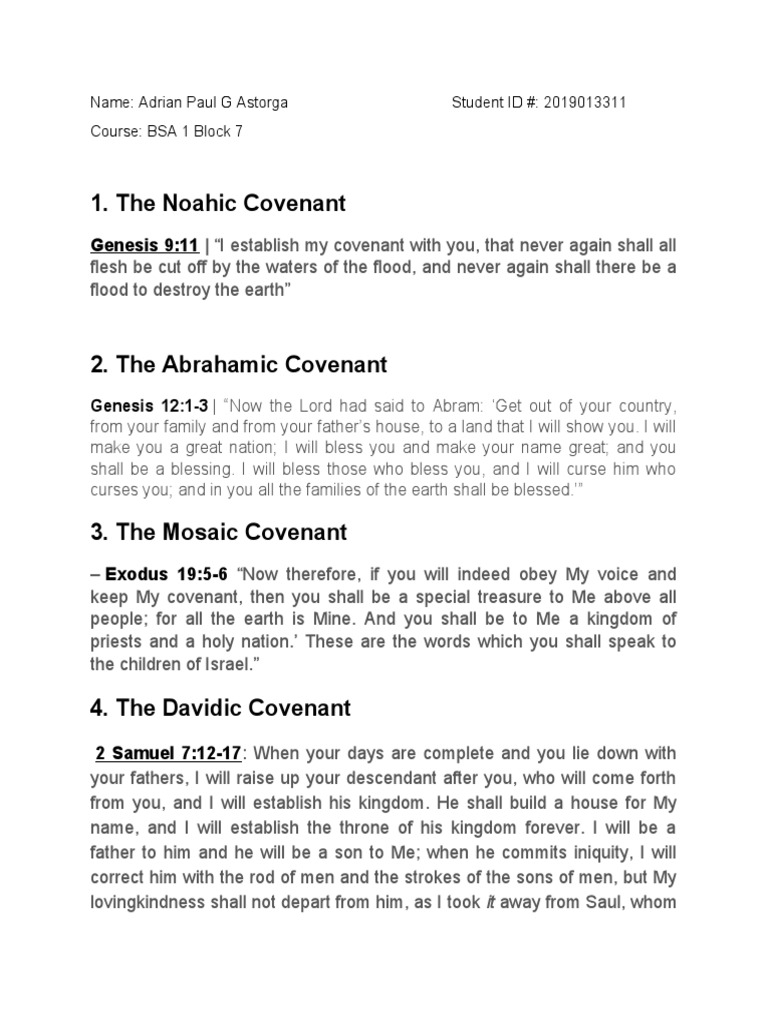 Major Biblical Covenants Explained | PDF | Covenant (Biblical) | Abraham