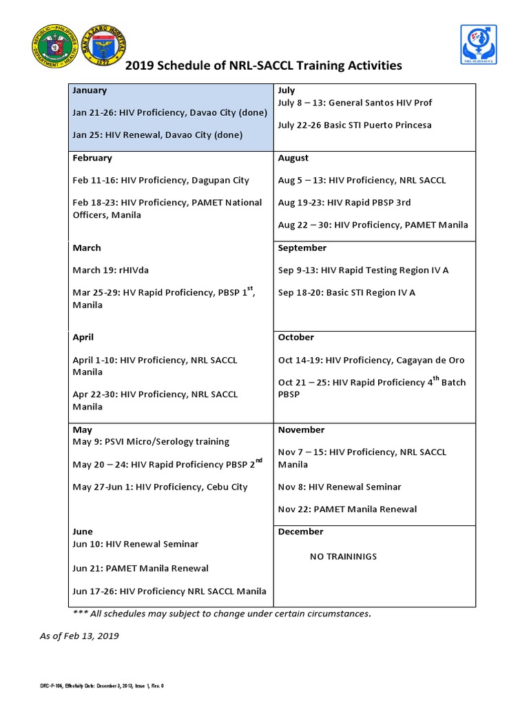 FINAL 2019 NRL Training Calendar PDF | PDF | Science & Mathematics