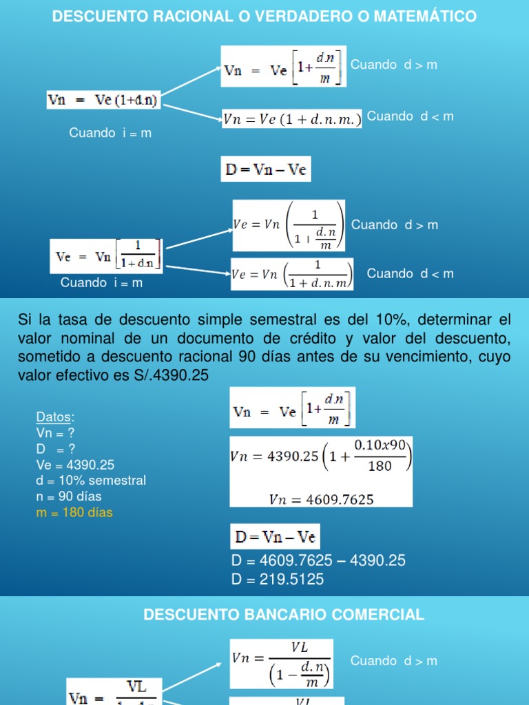 Semana 5 y 6-Descuento Racional y Descuento Bancario | PDF