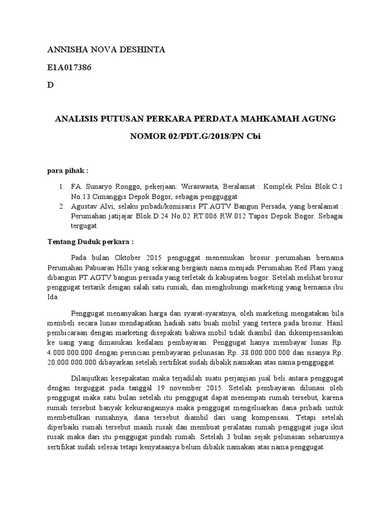 Analisis Putusan | PDF