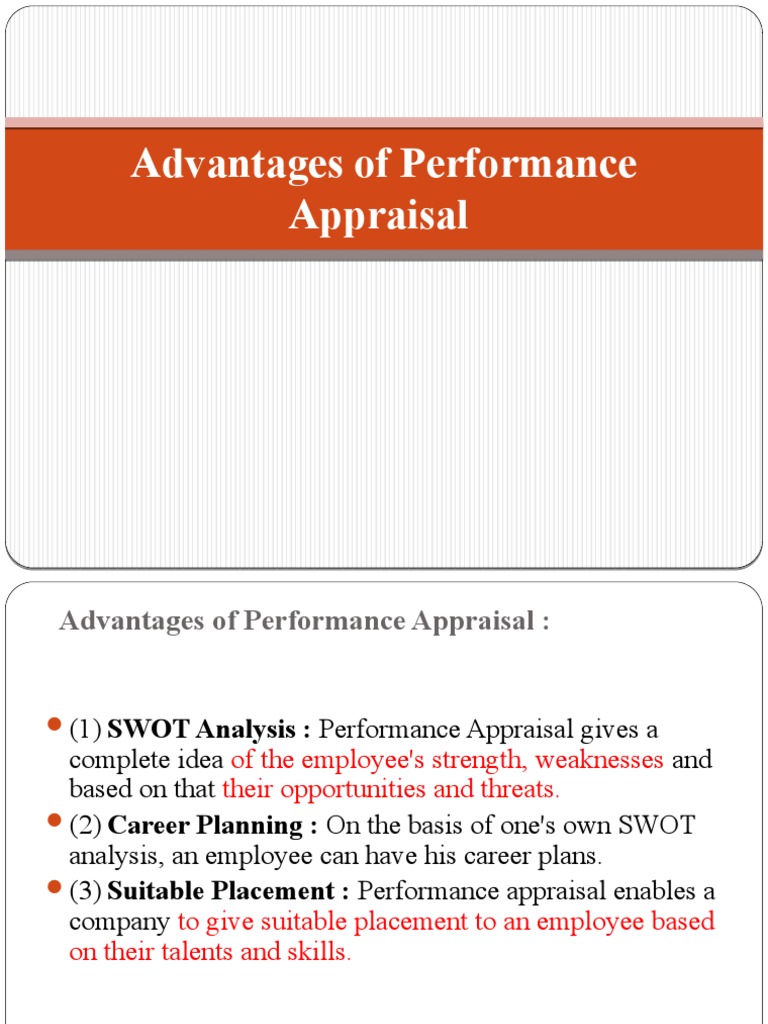 Advantages of Performance Appraisal | PDF