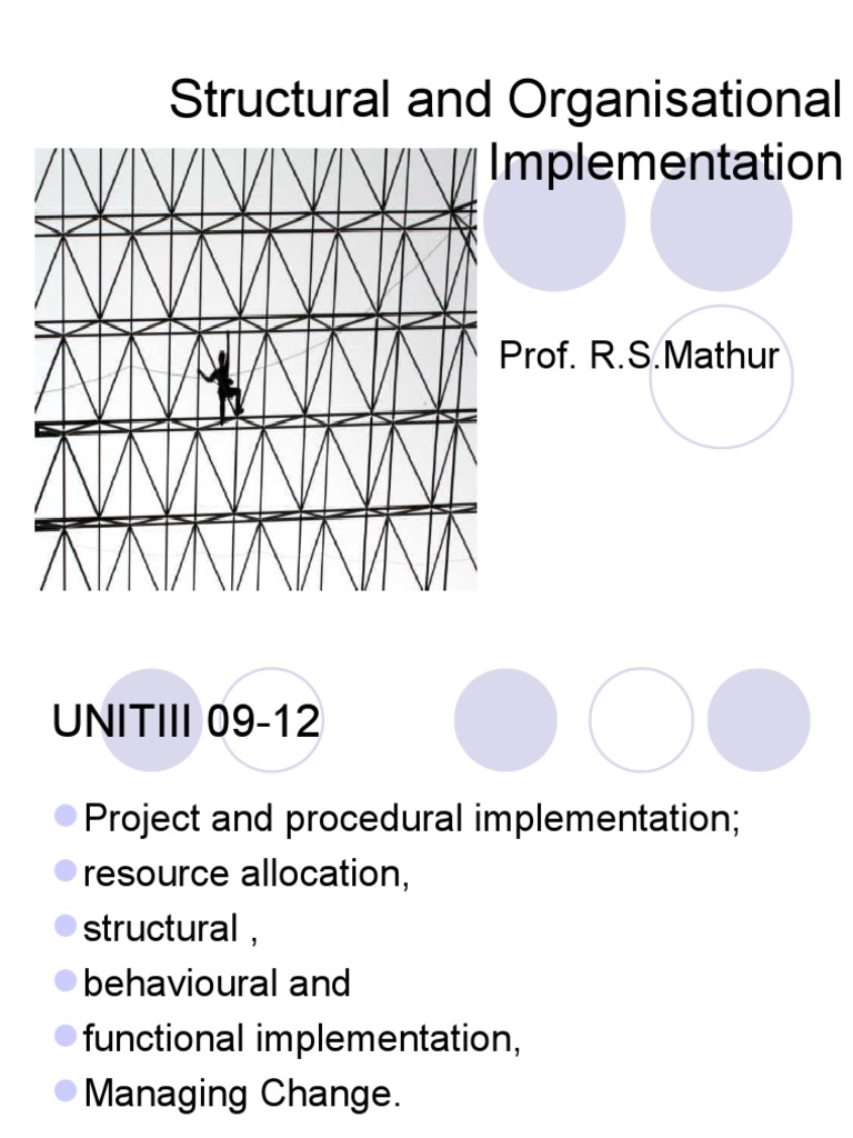 Structural and Organisational Implementation: Prof. R.S.Mathur | PDF ...