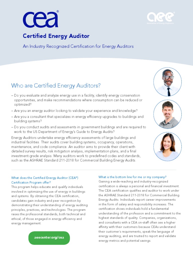 Certified Energy Auditor | PDF | Audit | Efficient Energy Use