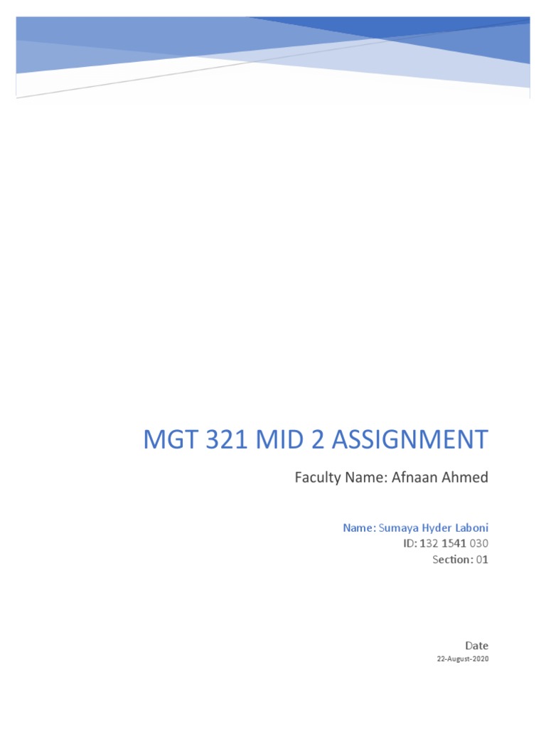 MGT 321 mID 2 aSSIGNMENT Sumaya Hyder Laboni | PDF | Goal Setting | Goal