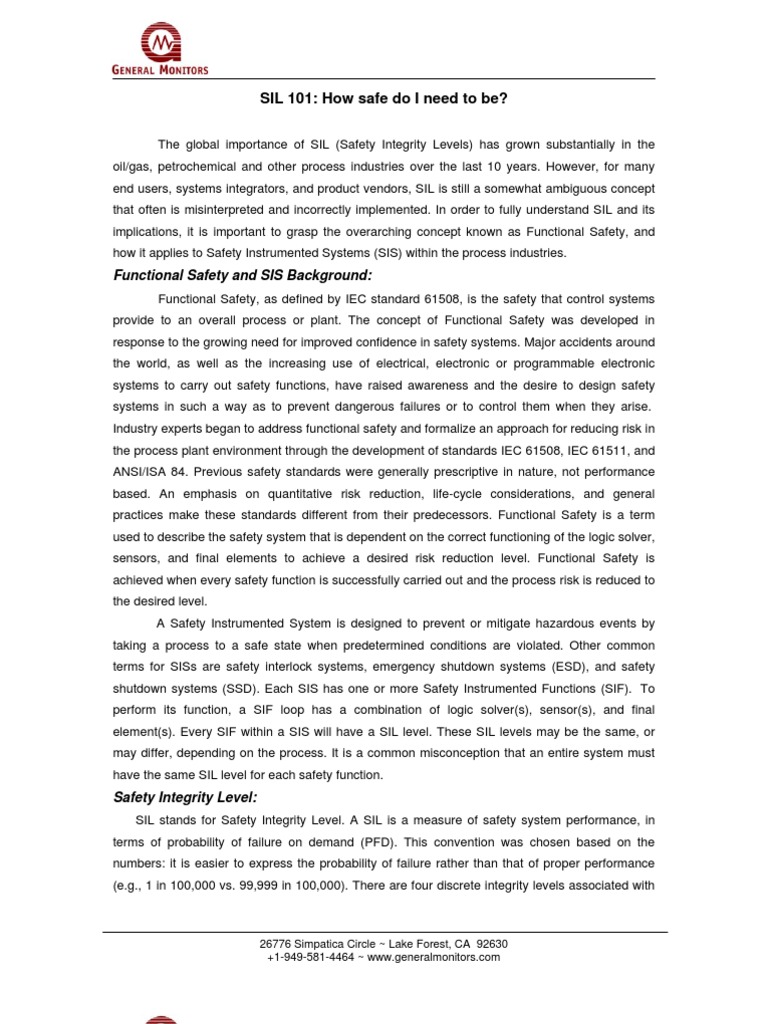 SIL Safety Guide for Process Industries | PDF