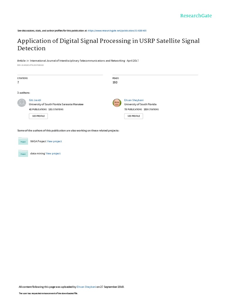 Application of Digital Signal Processing in USRP S | PDF | Software ...