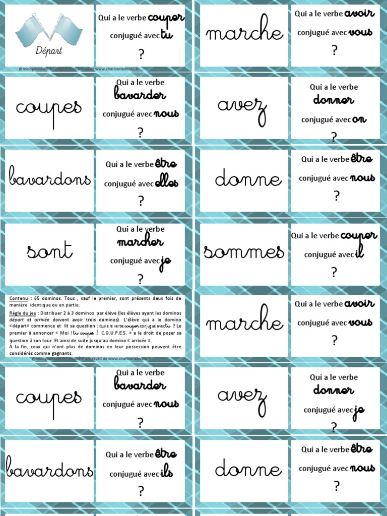 Dominos de Conjugaison au Présent | PDF | Pub (établissement) | Gaming