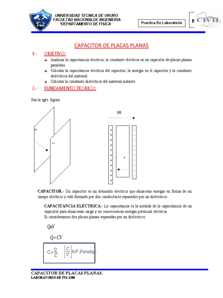 4 Capacitor de Placas Planas Paralelas IMPRIMIR | PDF | Capacidad | Condensador