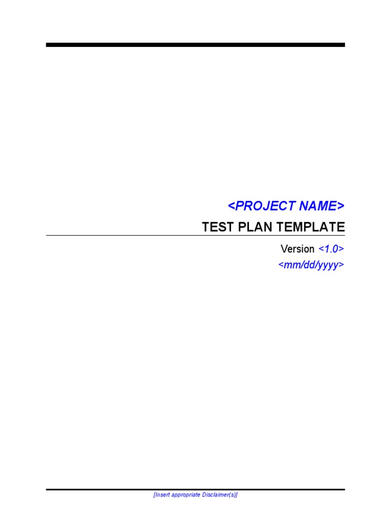 Test Plan Template for Projects | PDF | Emergency Management | Risk