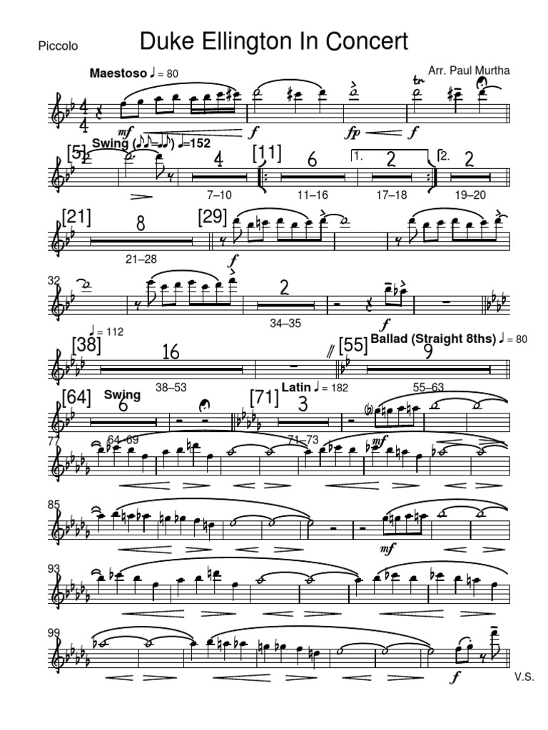 Duke Ellington Concert Arr. Murtha | PDF | Classical Music | Classical ...