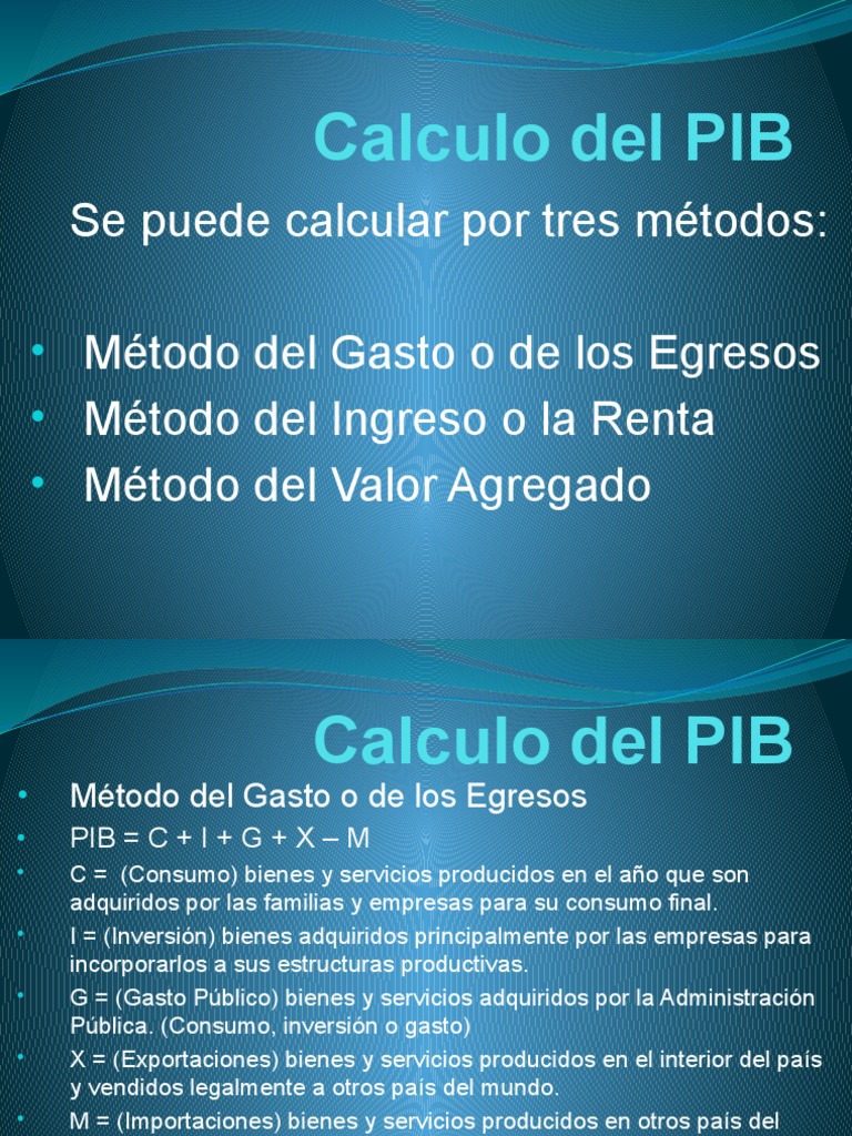 Calculo Del PIB | PDF | Valor añadido | Producto Interno Bruto