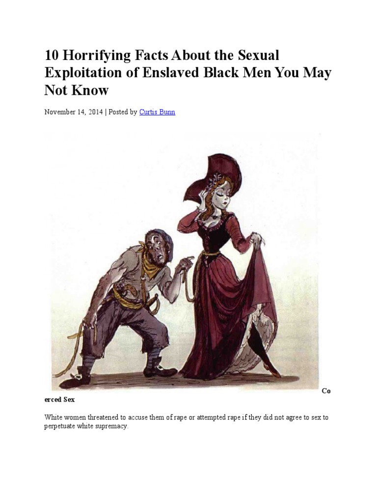 10 Horrifying Facts About The Sexual Exploitation Of Enslaved Black Men