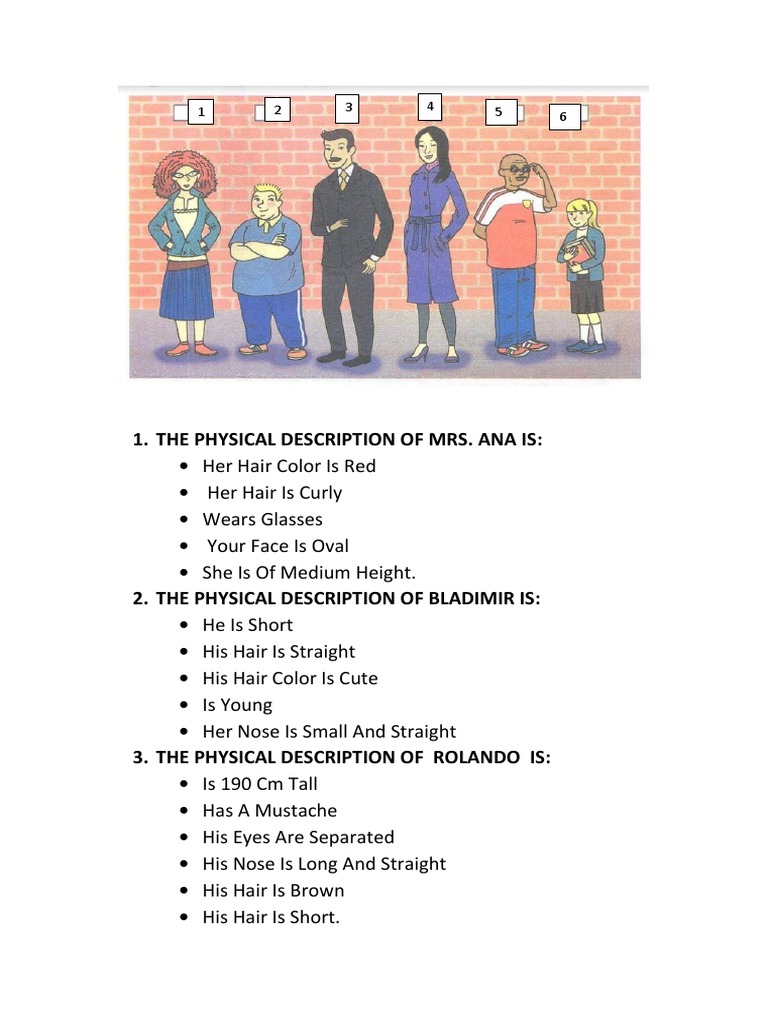 Physical Descriptions of Characters | PDF