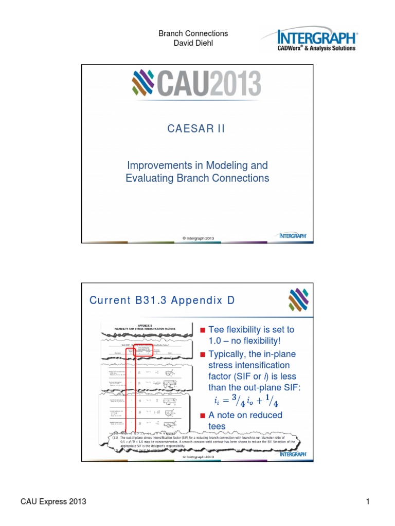 Improvements in Modeling and Evaluating Branch Connections: Caesar Ii ...